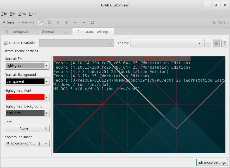 How To Customize Your Grub Configuration In A Graphical Window On Fedora Securitron Linux Blog