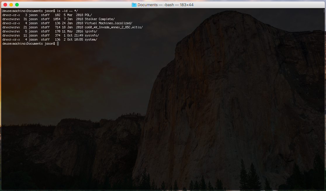How To List Only Directories With The Ls Command On Mac Osx